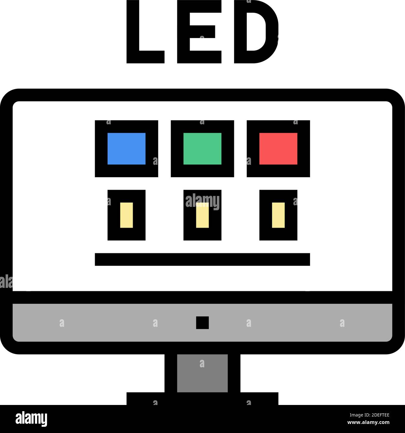 led computer monitor color icon vector illustration Stock Vector Image ...