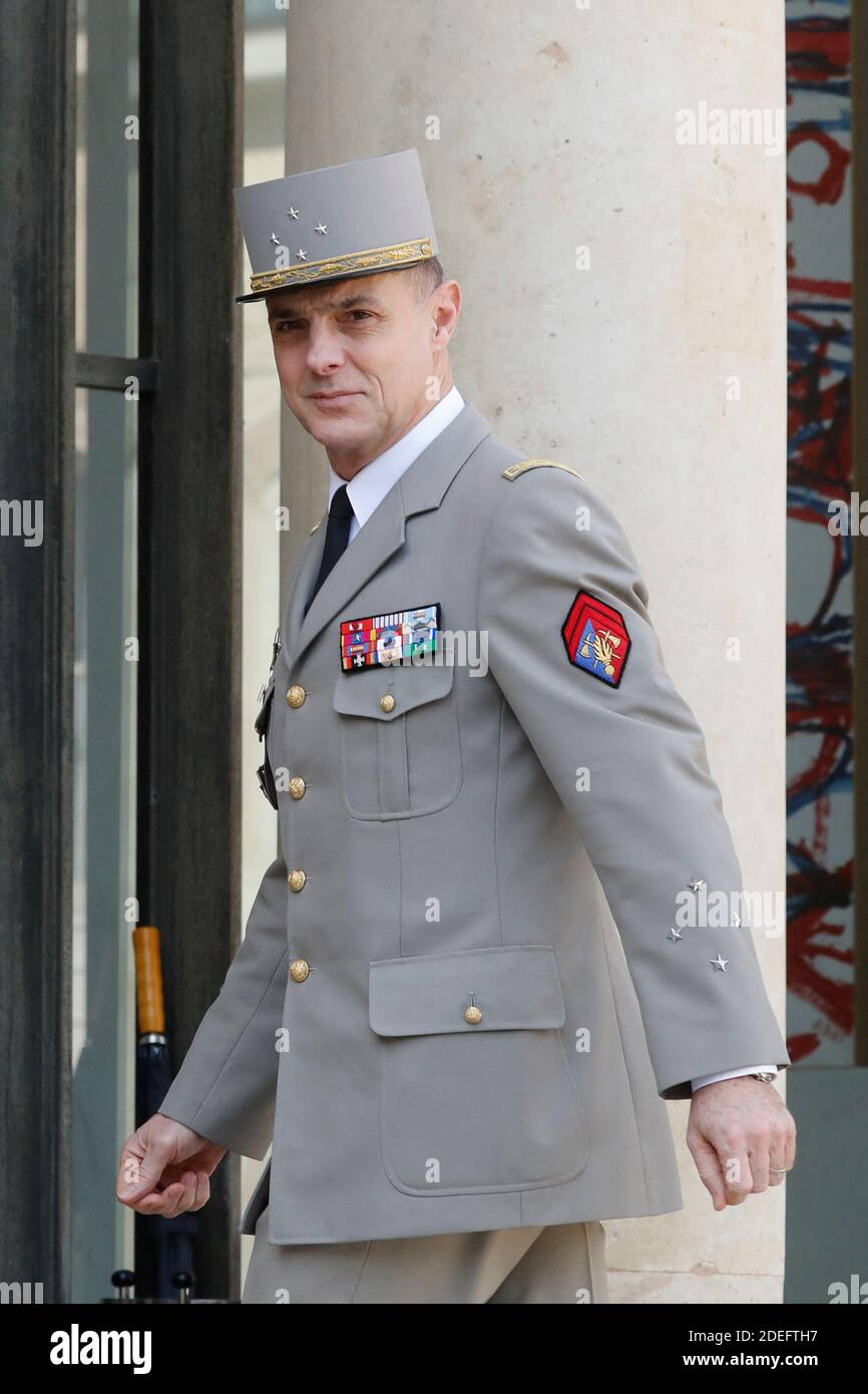 General Bruno Le Ray, Military Governor of Paris arriving at the Elysee ...