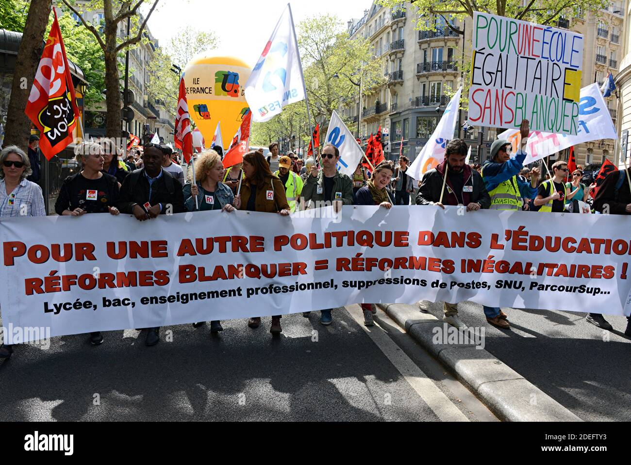 Education protest against the Jean-Michel Blanquer reform, Place de la ...