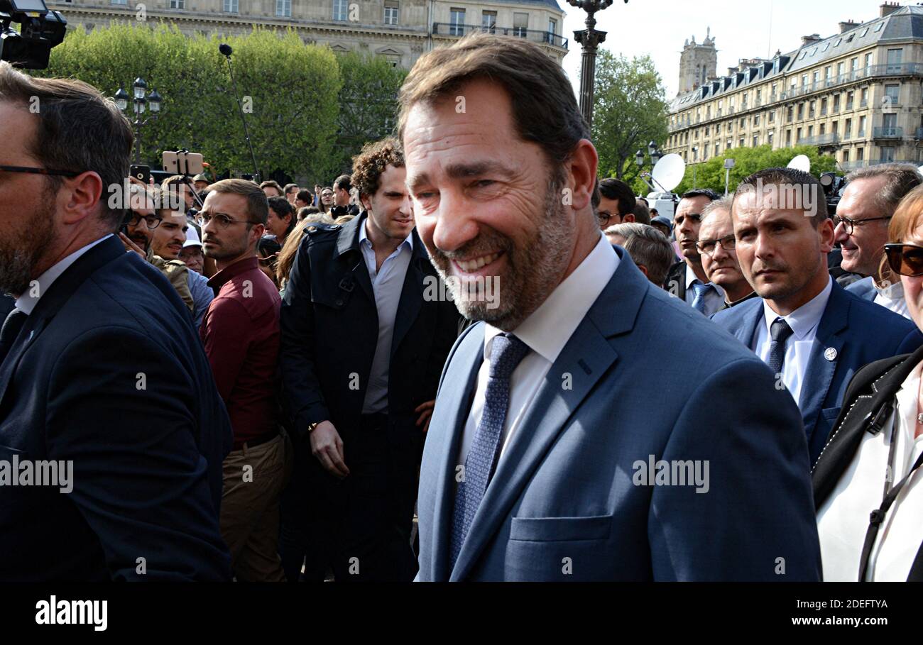 French Interior Minister Christophe Castaner at the Paris city hall, on ...