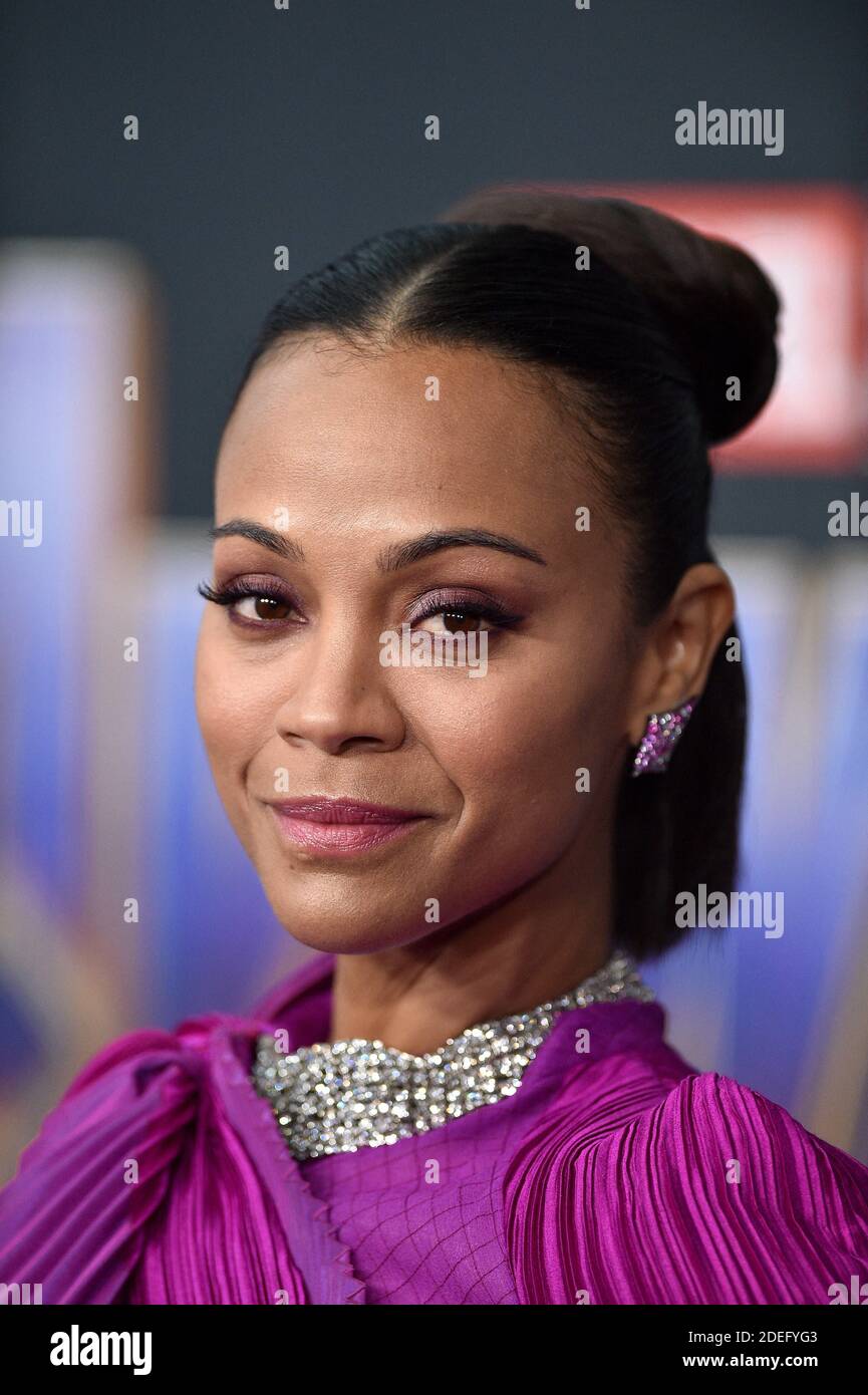 Zoe Saldana attends the world premiere of Walt Disney Studios Motion ...