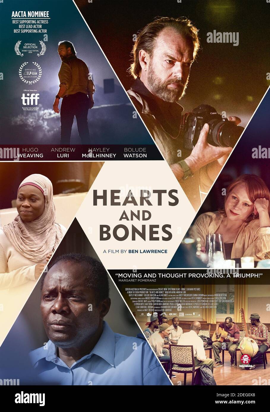 HEARTS AND BONES, Australian poster, left from top: Hugo Weaving ...