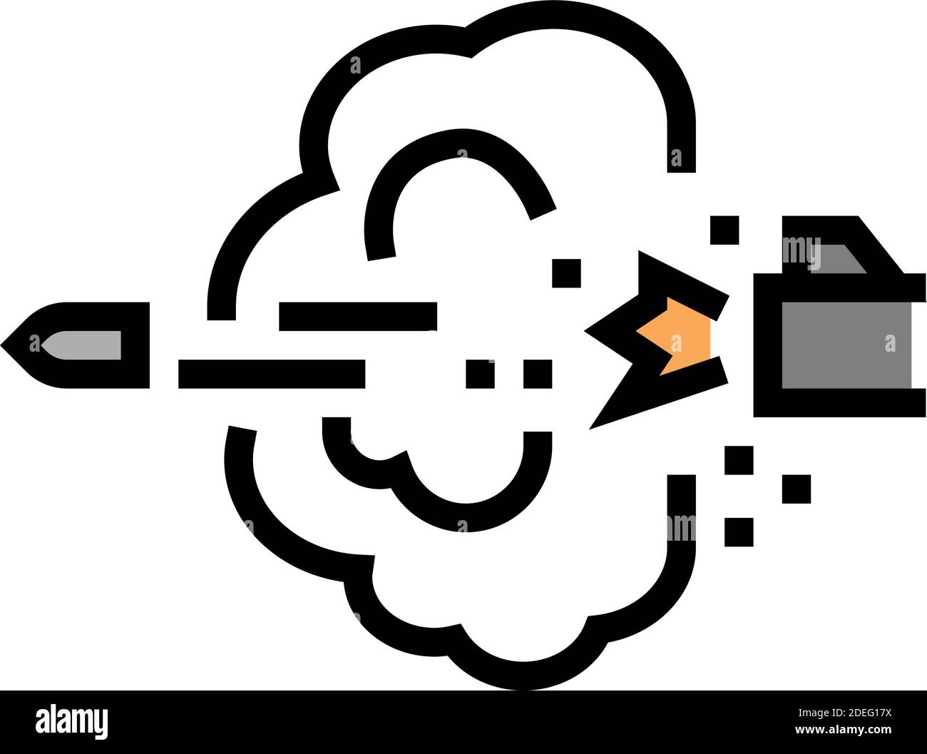 bullet expelling from gun barrel color icon vector illustration Stock ...
