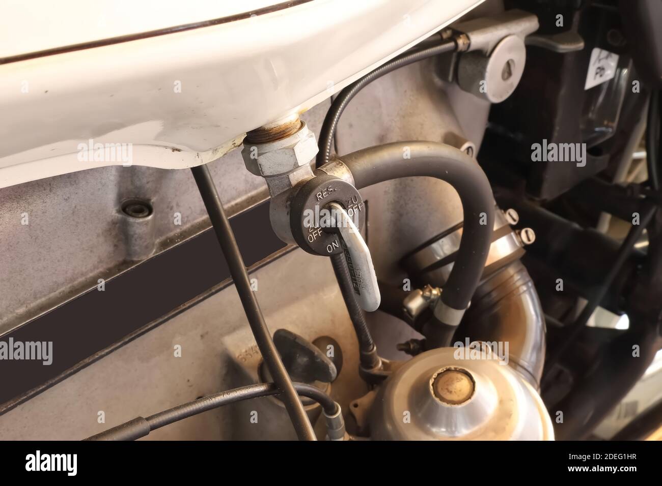 fuel switch of a bike Stock Photo - Alamy