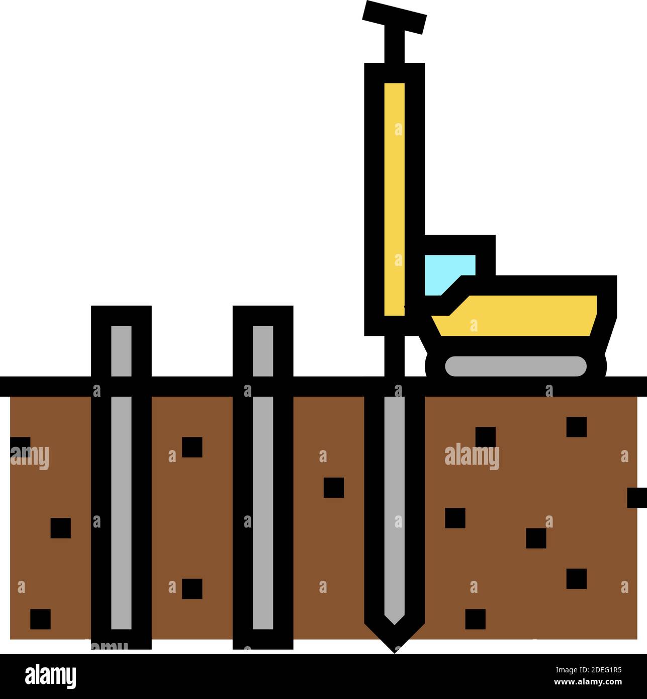 pile driving color icon vector illustration Stock Vector Image & Art ...