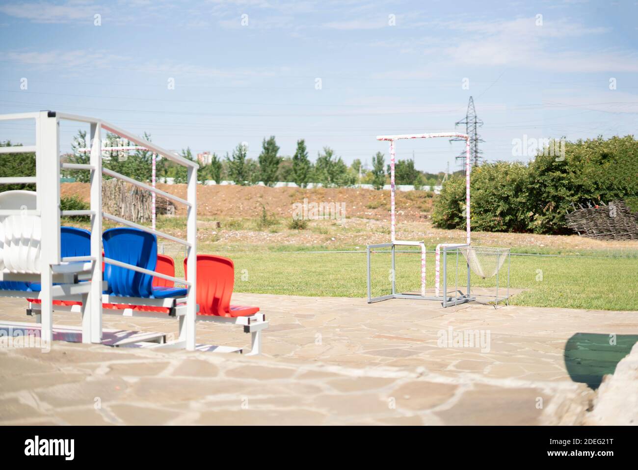 the outdoor empty shooting range spot, sport aiming training practice ...