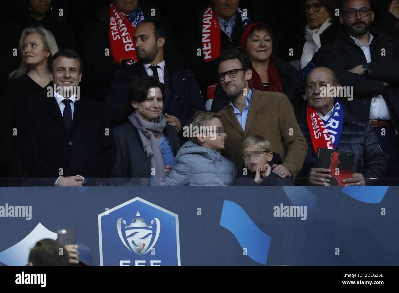 France's President Emmanuel Macron and his brother Laurent Macron and ...