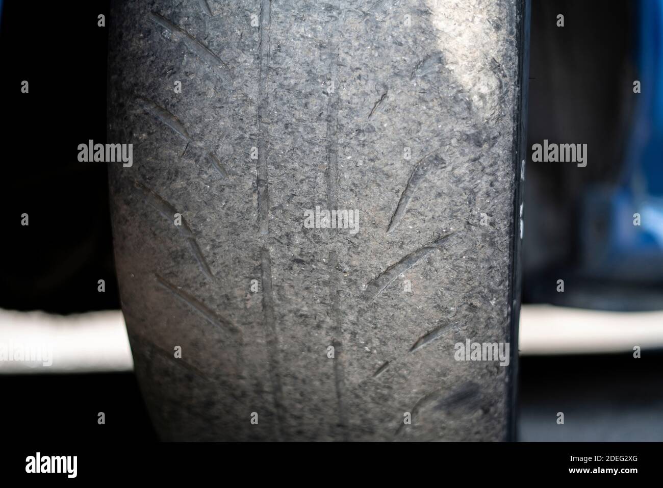 the close up car wheel worn out tire, time to change tires Stock Photo ...