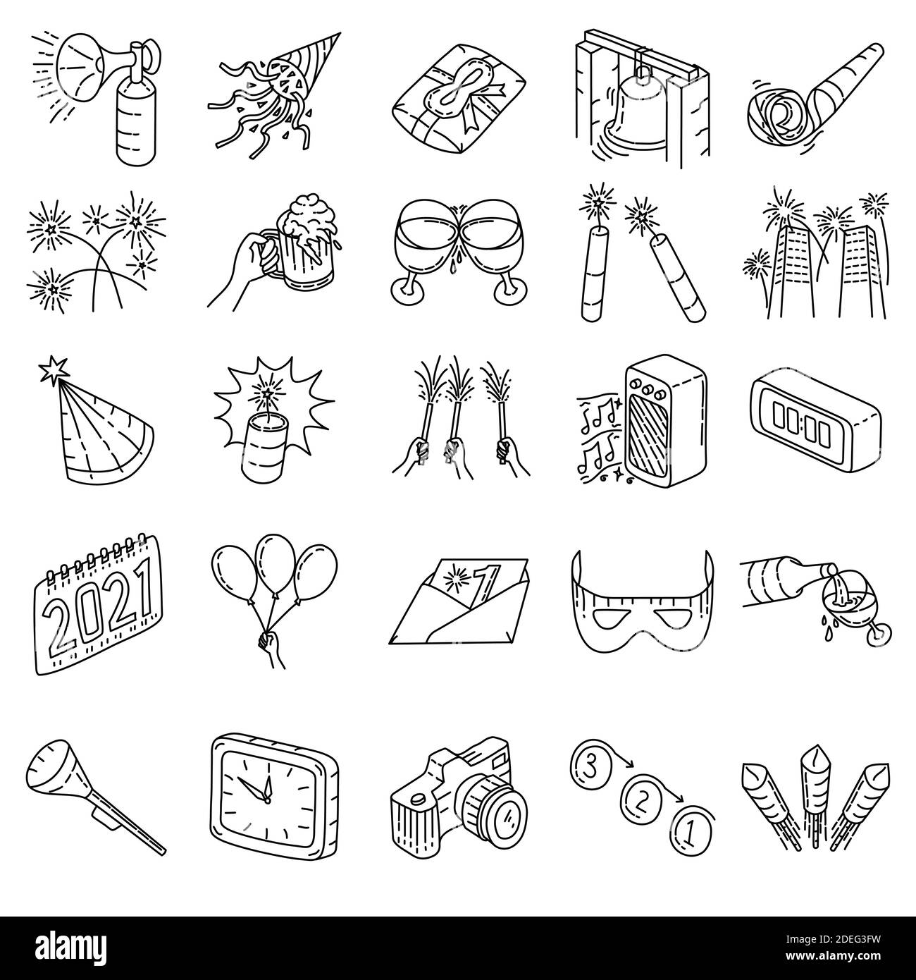 Calendar hand drawn icons Black and White Stock Photos & Images - Alamy