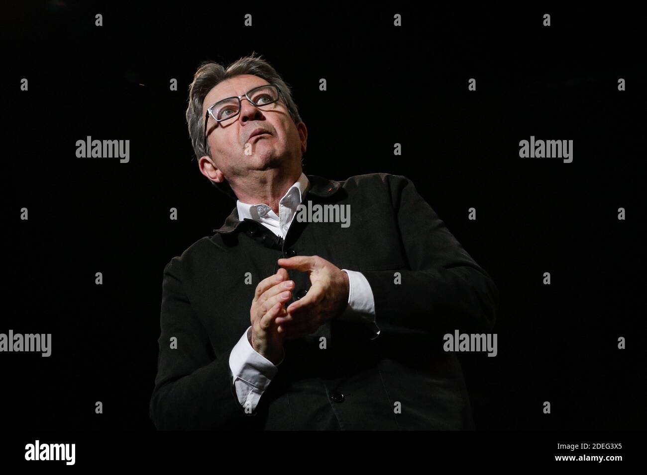 President of the French leftist La France Insoumise (LFI) party Jean ...