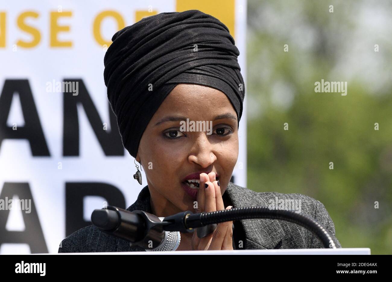 Rep. Ilhan Omar, D-Minn becomes emotional at a "black women in defense ...