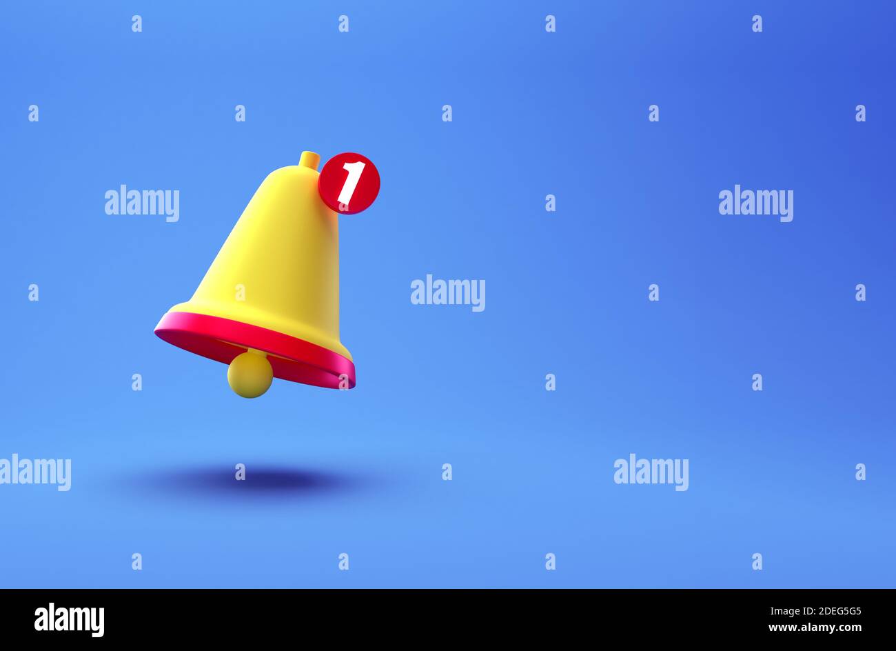 Notification bell creative concept. Cartoon Minimal Orange Ringing bell ...