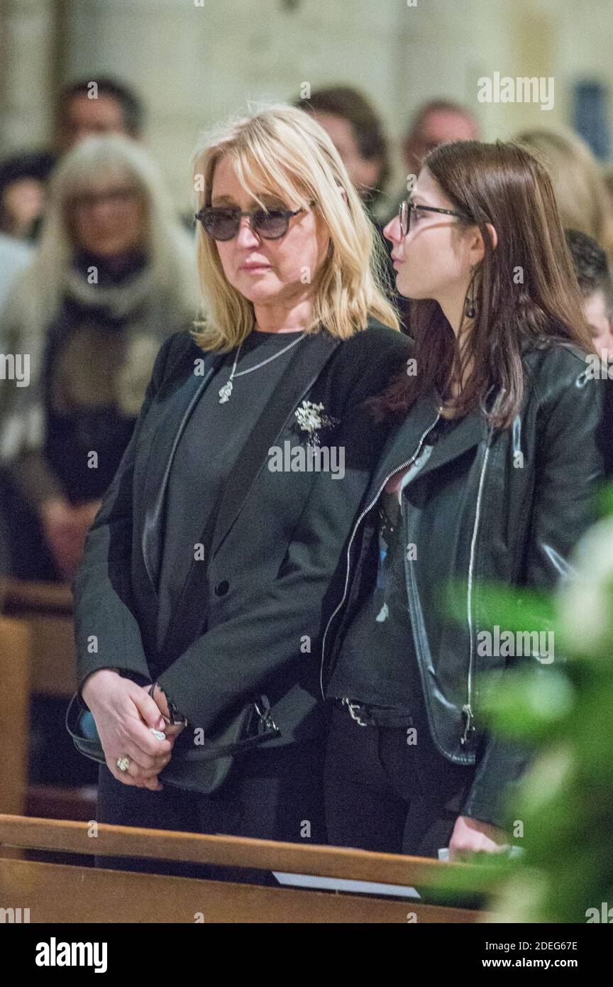 Dick Rivers' wife Babette attending Dick Rivers funerals at the Saint ...