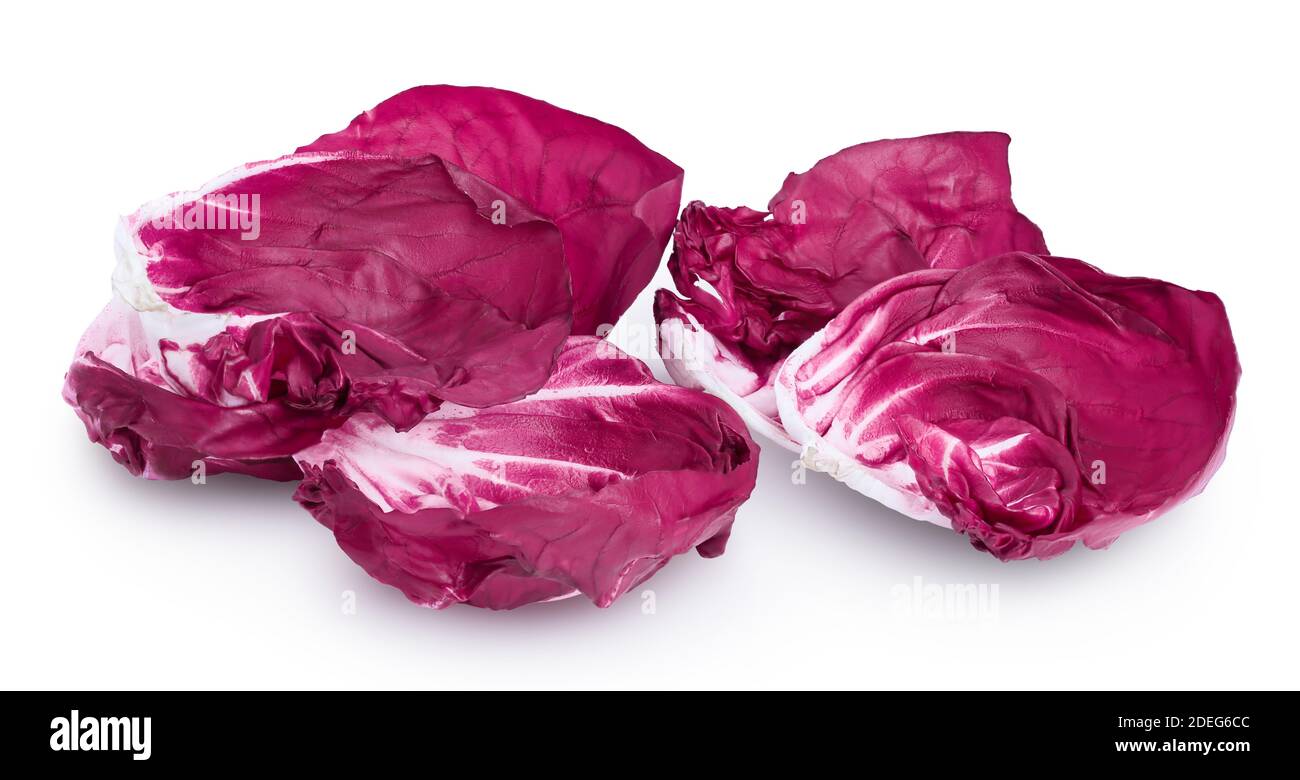 Fresh red radicchio salad isolated on white background with clipping ...