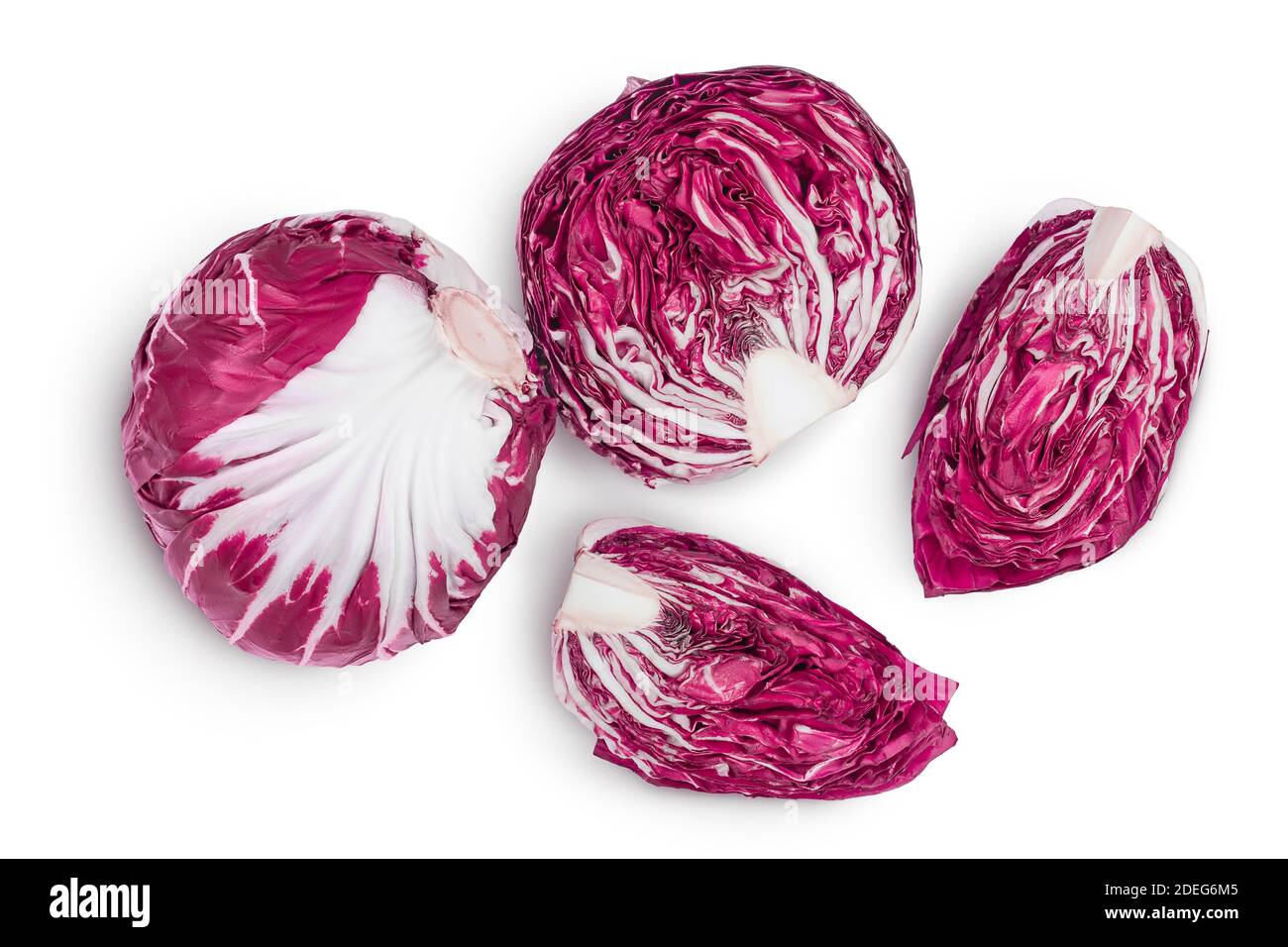 Fresh red radicchio salad isolated on white background with clipping ...
