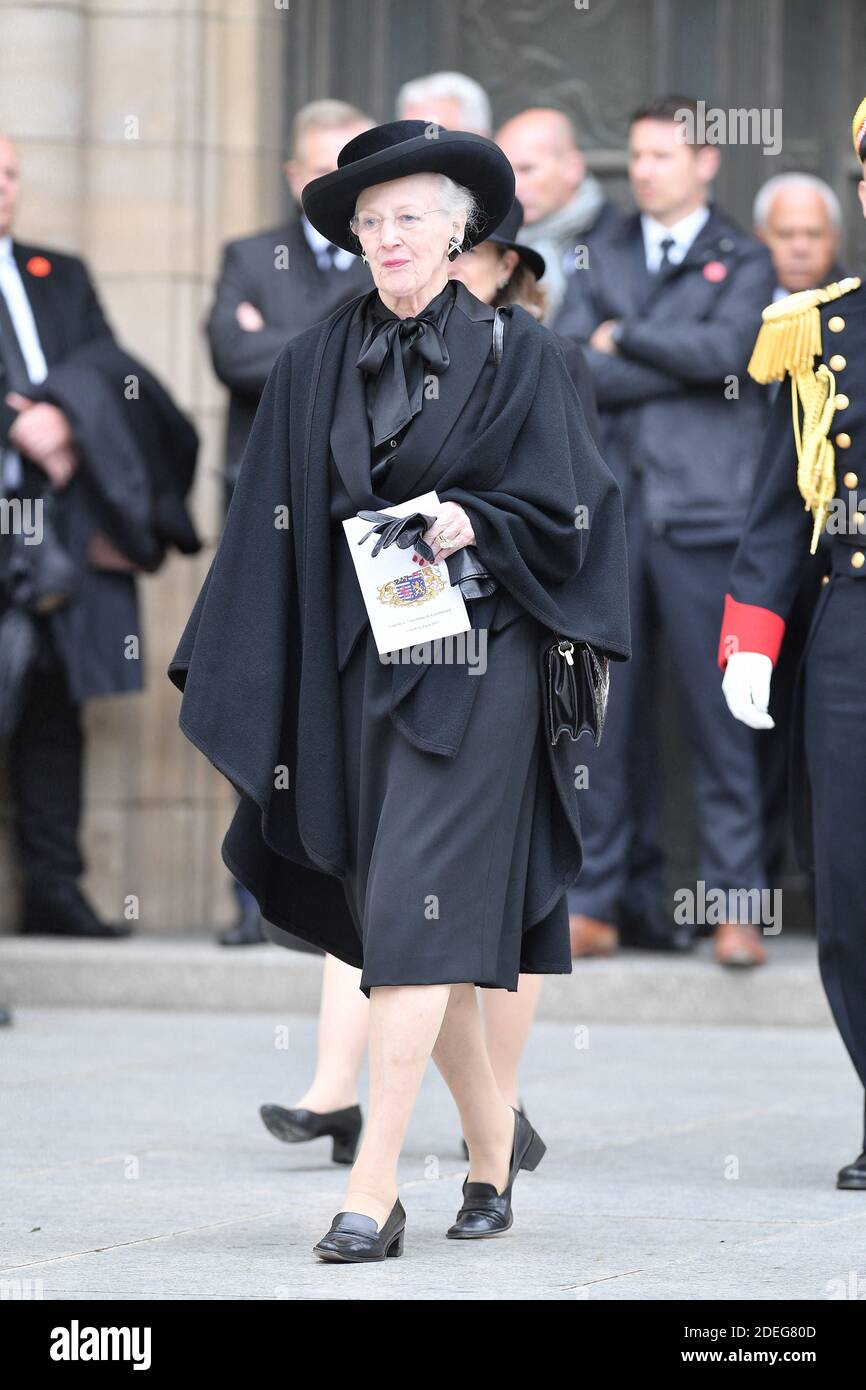 Queen Margrethe of Denmark at the funeral of Grand Duke Jean of ...