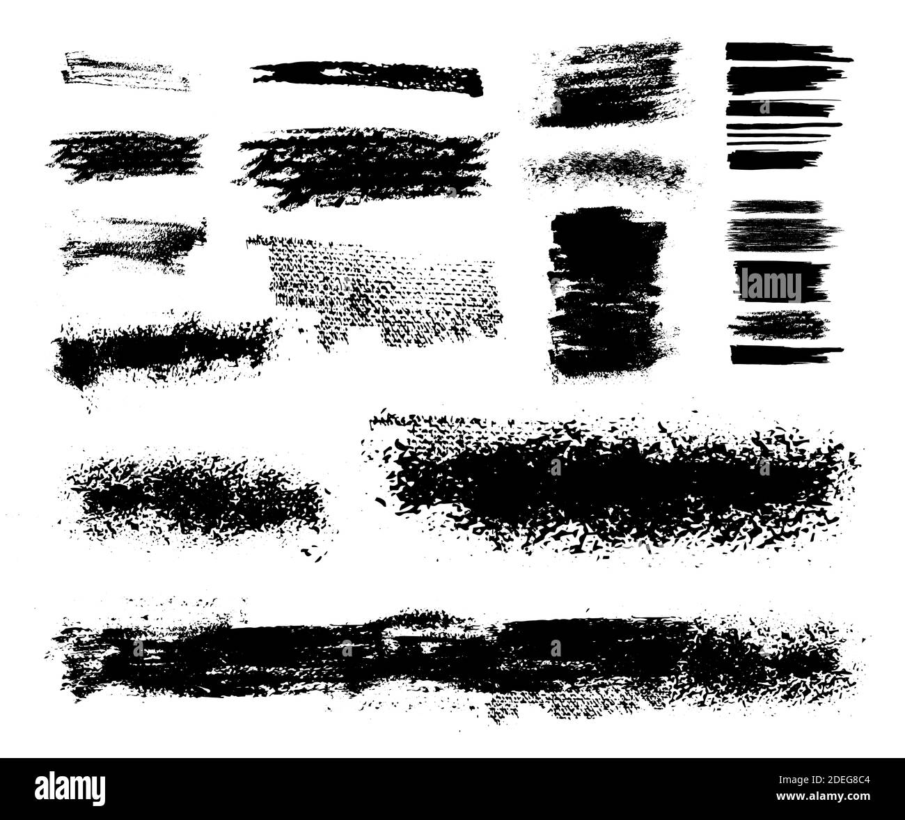Vector Set of Grunge Design Elements. Brush Strokes. Large Collection ...