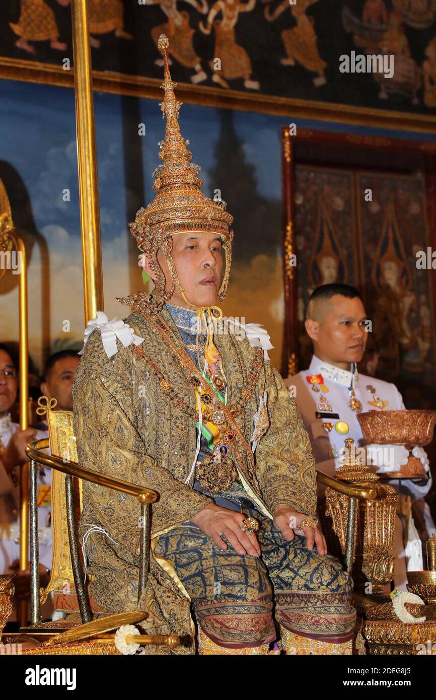 A handout photo of Thai King Rama X during the coronation ceremony at ...