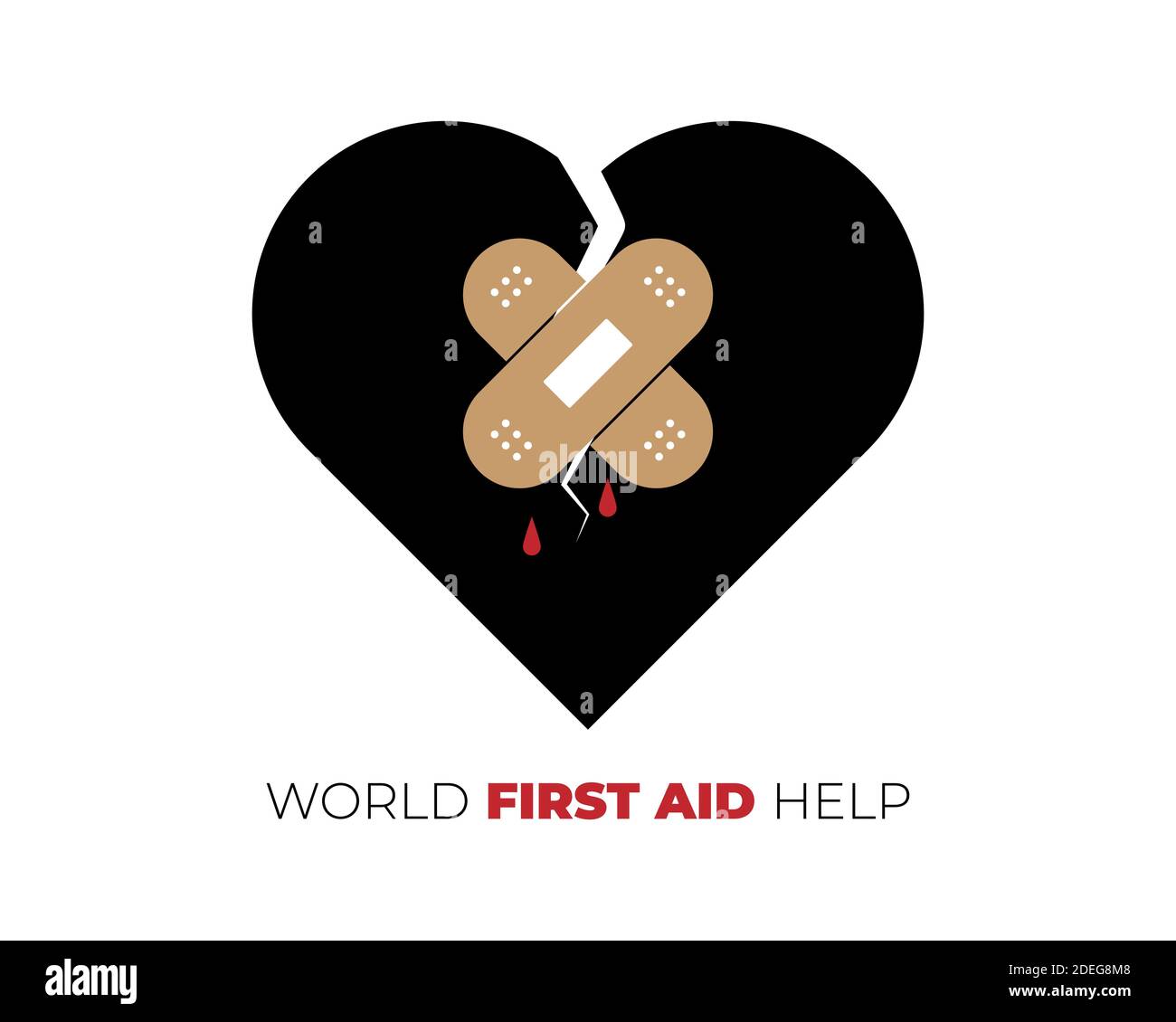 Cracked heart with patch on the crack. Broken heart repair and restore ...