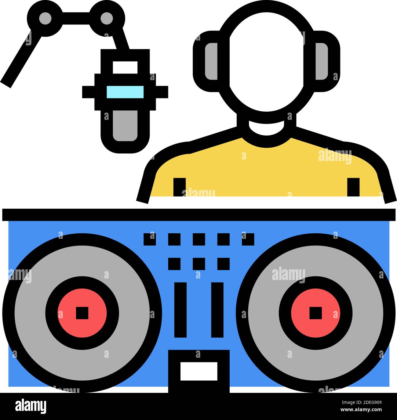 dj and radio host color icon vector illustration Stock Vector Image ...