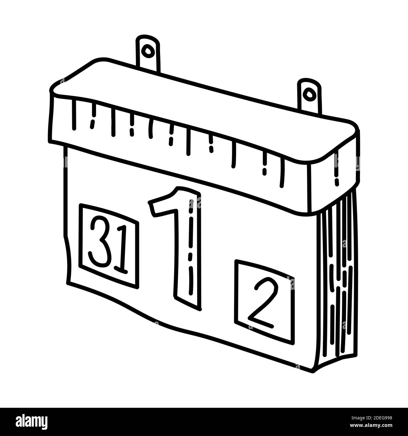 New Year Calendar Hand Drawn Icon Set Vector Stock Vector Image & Art ...