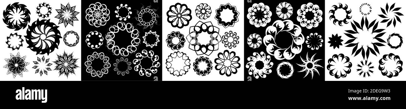 Decorative design elements. Patterns set. Vector art Stock Vector Image ...