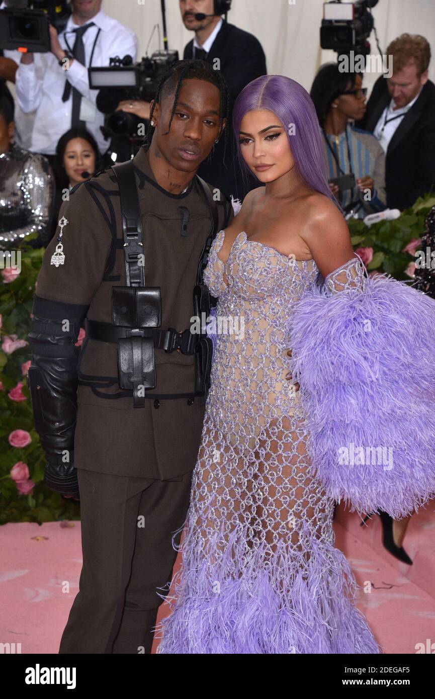 Kylie Jenner and Travis Scott attend The 2019 Met Gala Celebrating Camp ...