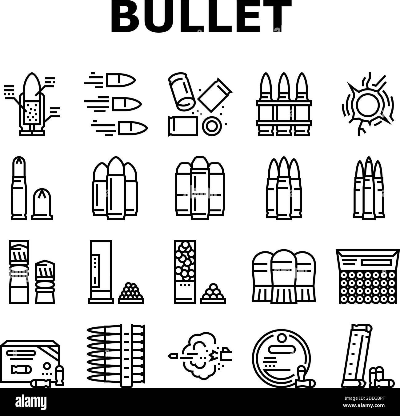 Bullet Ammunition Collection Icons Set Vector Stock Vector Image & Art ...