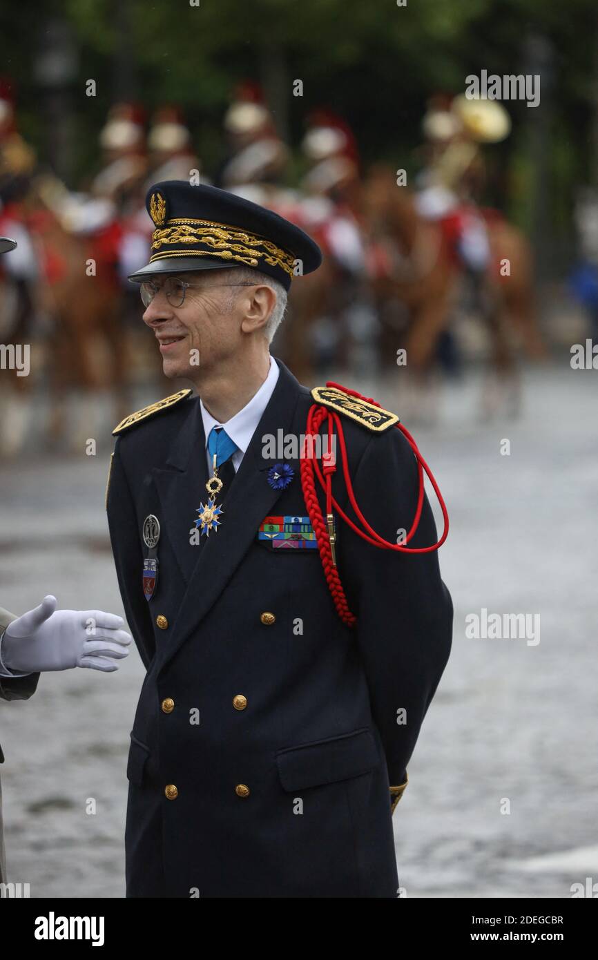 Paris police prefect Didier Lallement attends a ceremony in front of ...