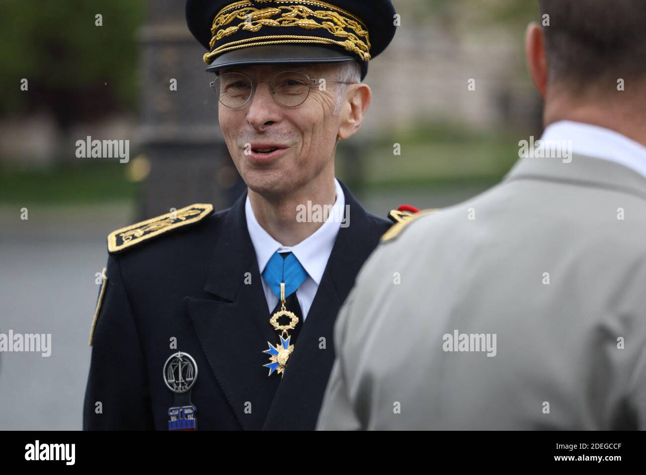 Paris police prefect Didier Lallement attends a ceremony in front of ...