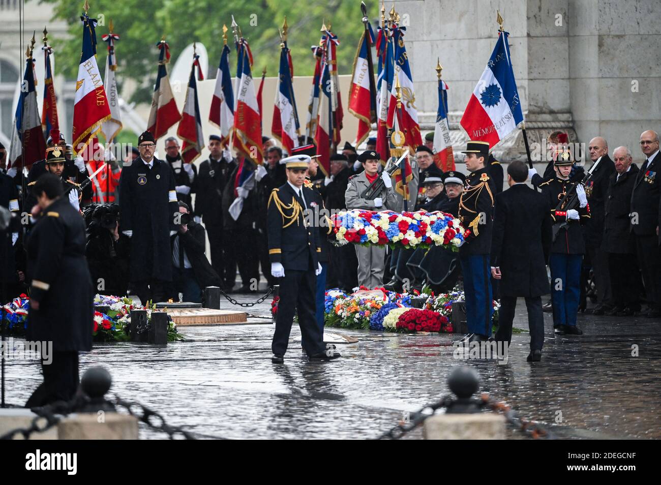 French president Emmanuel Macron attends a wreath laying ceremony ...