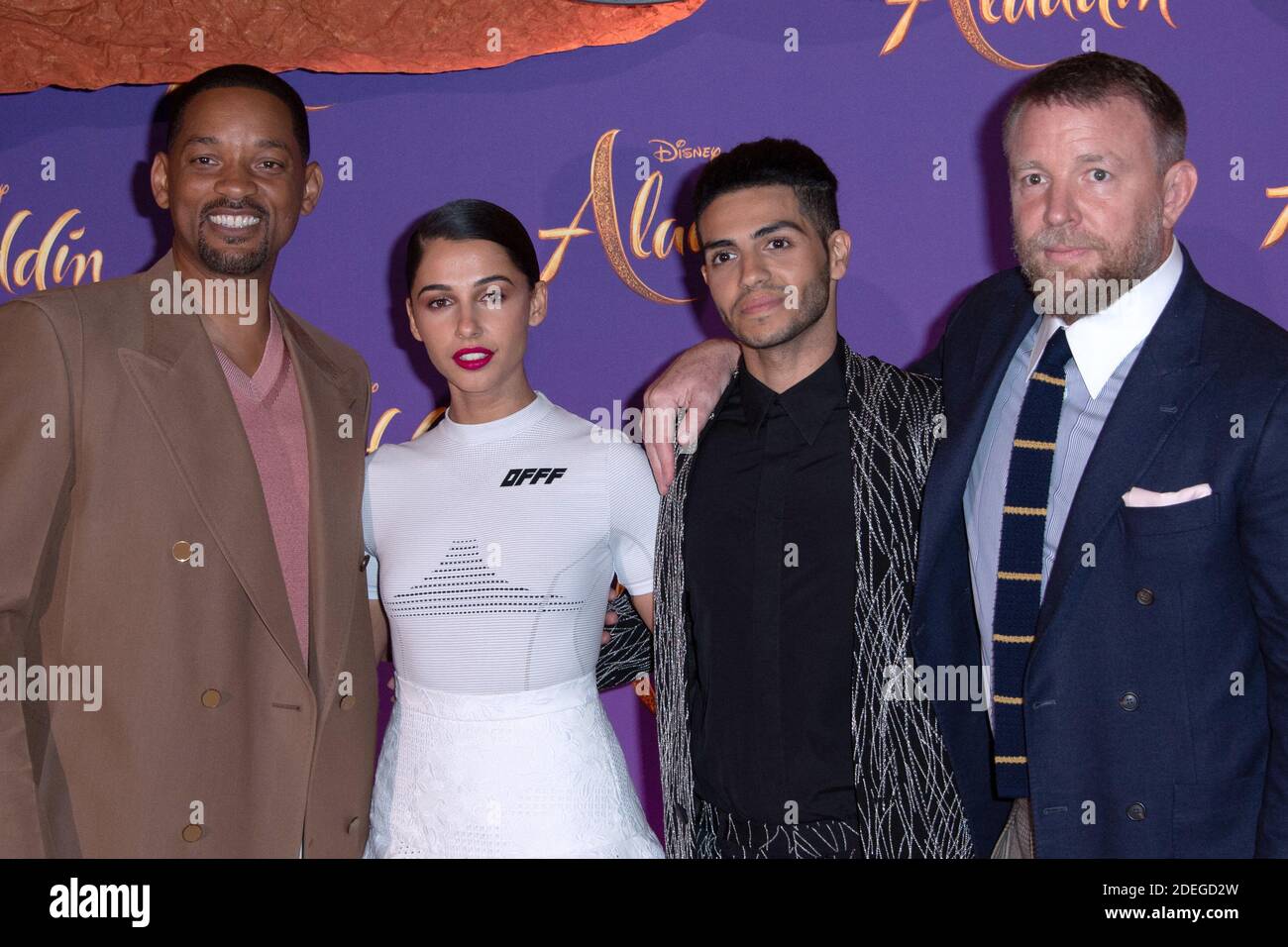 Will Smith, Naomi Scott, Mena Massoud and Guy Ritchie attending the ...