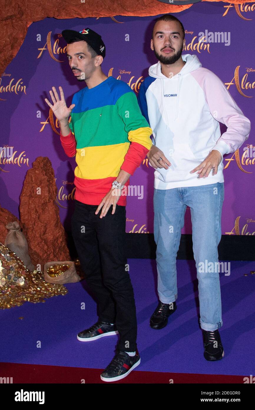Bigflo et Oli attending the Aladdin Premiere at the Grand Rex cinema in ...
