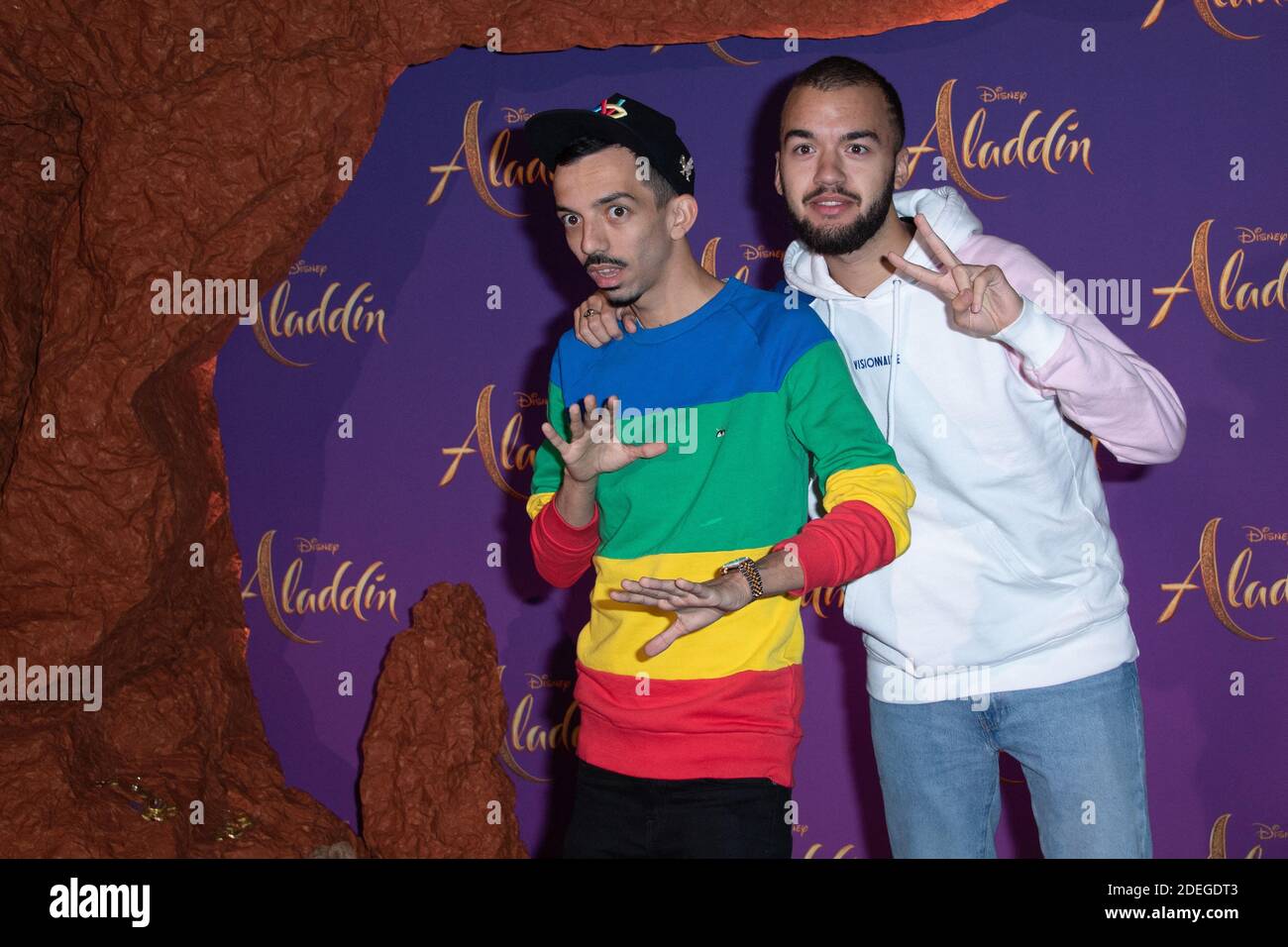 Bigflo et Oli attending the Aladdin Premiere at the Grand Rex cinema in ...