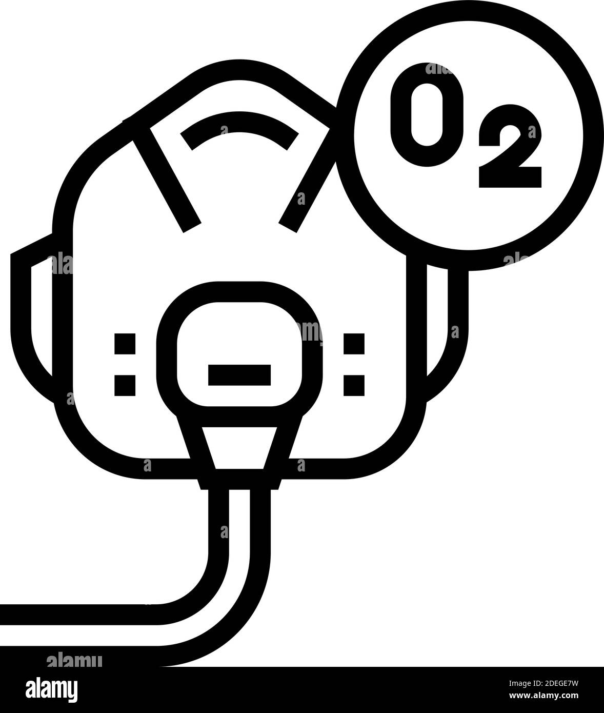 pilot oxygen facial mask line icon vector illustration Stock Vector ...