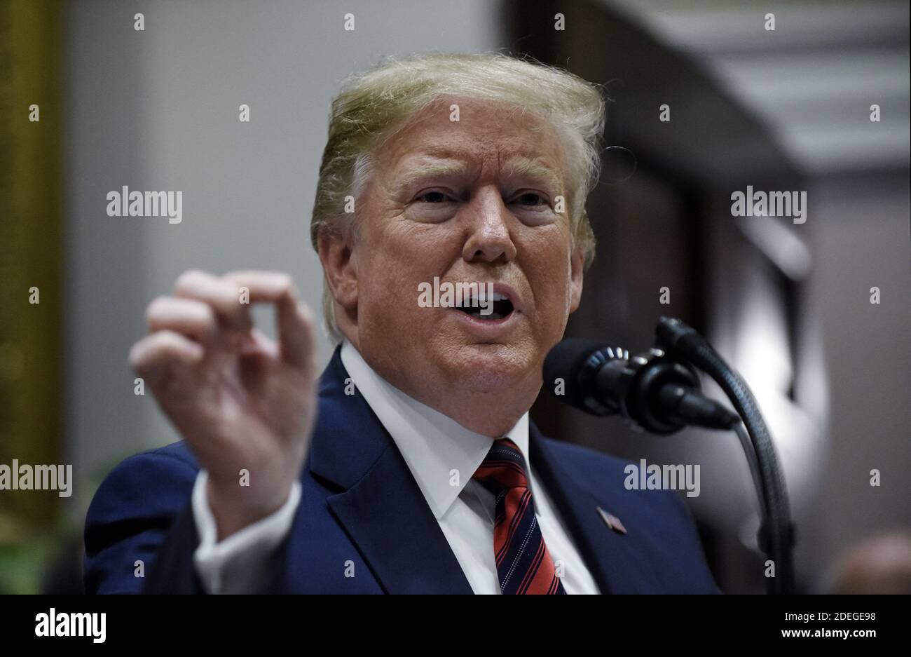 U.S. President Donald Trump answers questions from reporters after ...