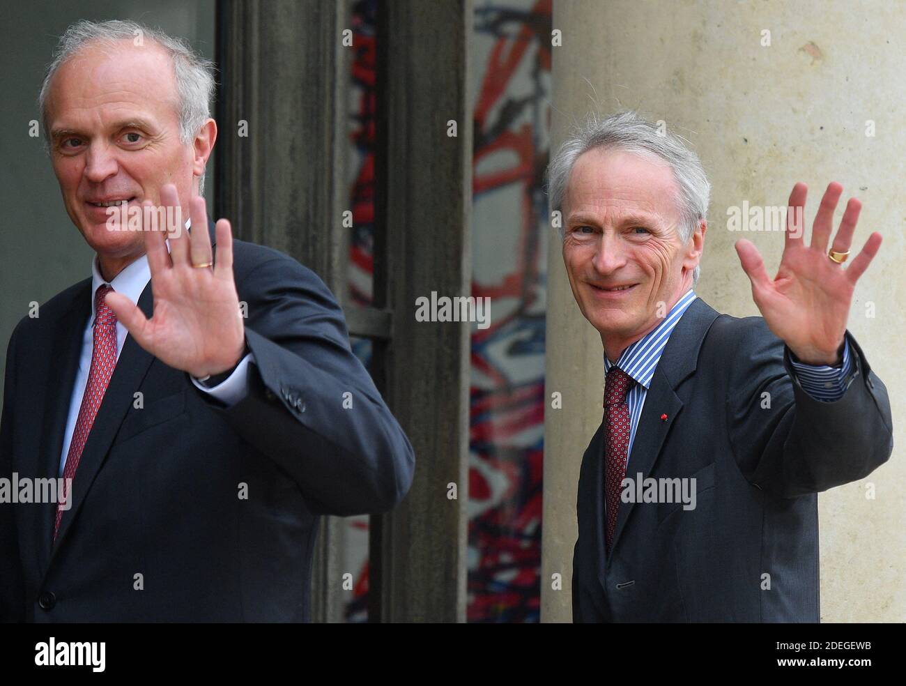 Michelin CEO Florent Menegaux and Renault Chairman Jean-Dominique ...