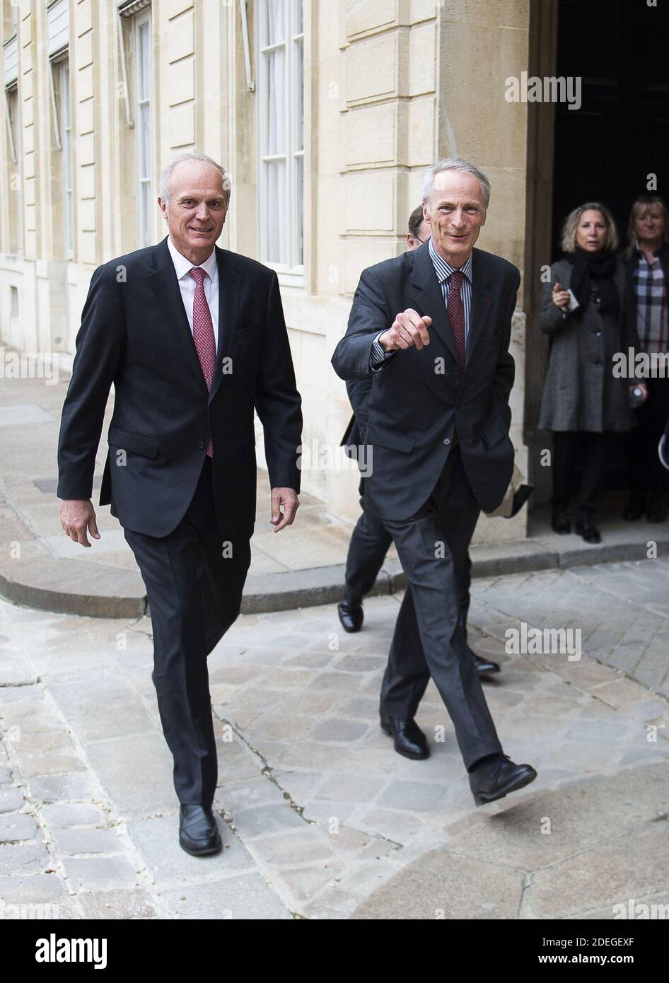 Michelin CEO Florent Menegaux, left, and Renault Chairman Jean ...