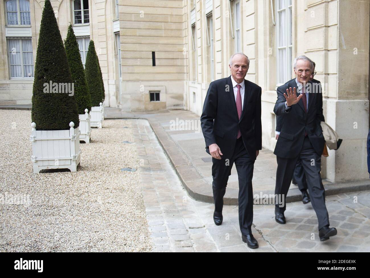 Michelin CEO Florent Menegaux, left, and Renault Chairman Jean ...