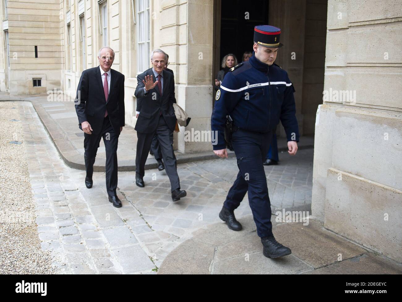 Michelin CEO Florent Menegaux, left, and Renault Chairman Jean ...