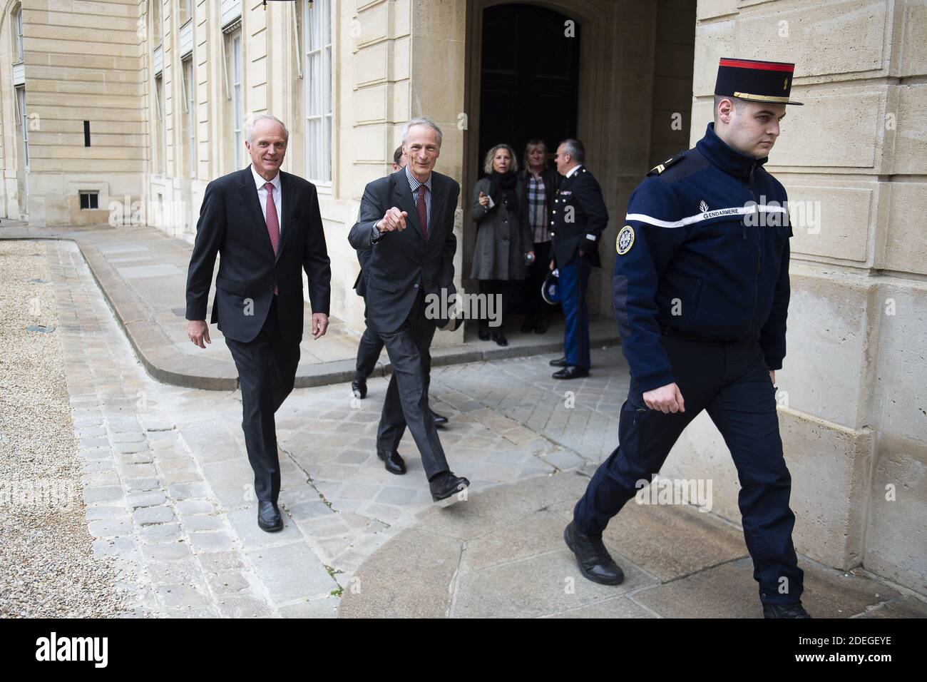 Michelin CEO Florent Menegaux, left, and Renault Chairman Jean ...