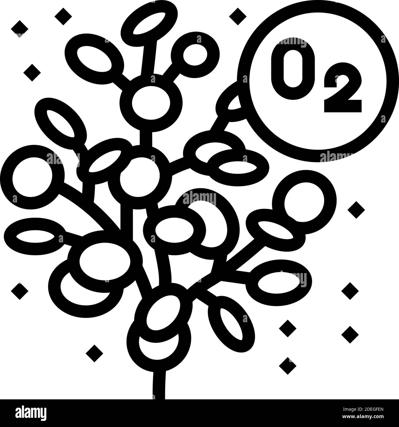 plant releasing oxygen line icon vector illustration Stock Vector Image ...