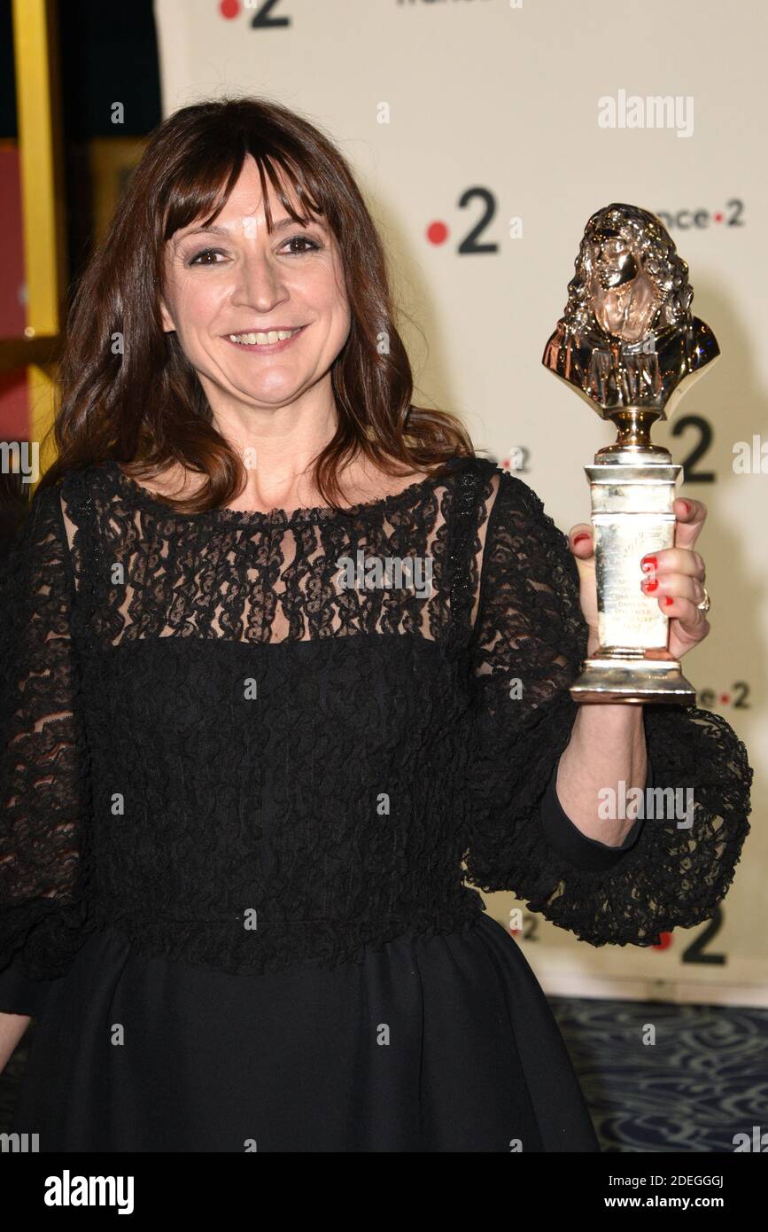 Anne Bouvier posing with her award for Mademoiselle Moliere' during the ...