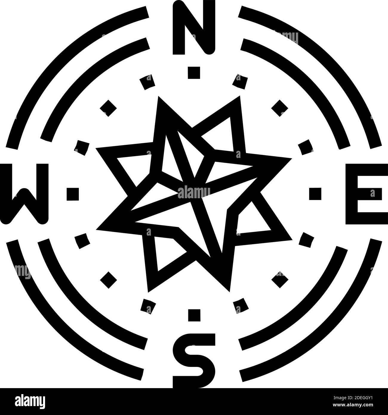 vintage compass line icon vector illustration Stock Vector Image & Art ...