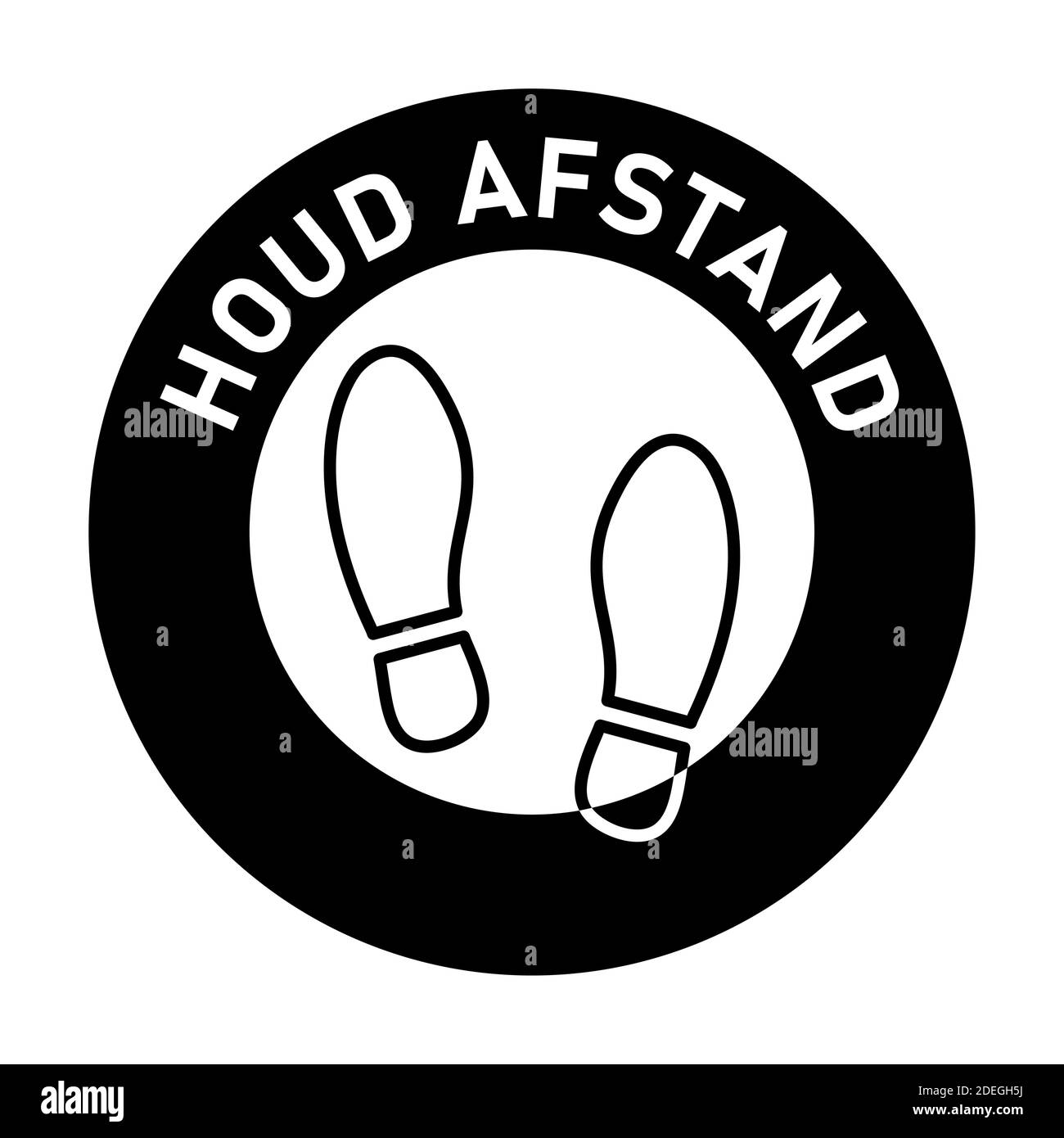 Houd Afstand ("Keep Your Distance" in Dutch) Round Floor Marking ...