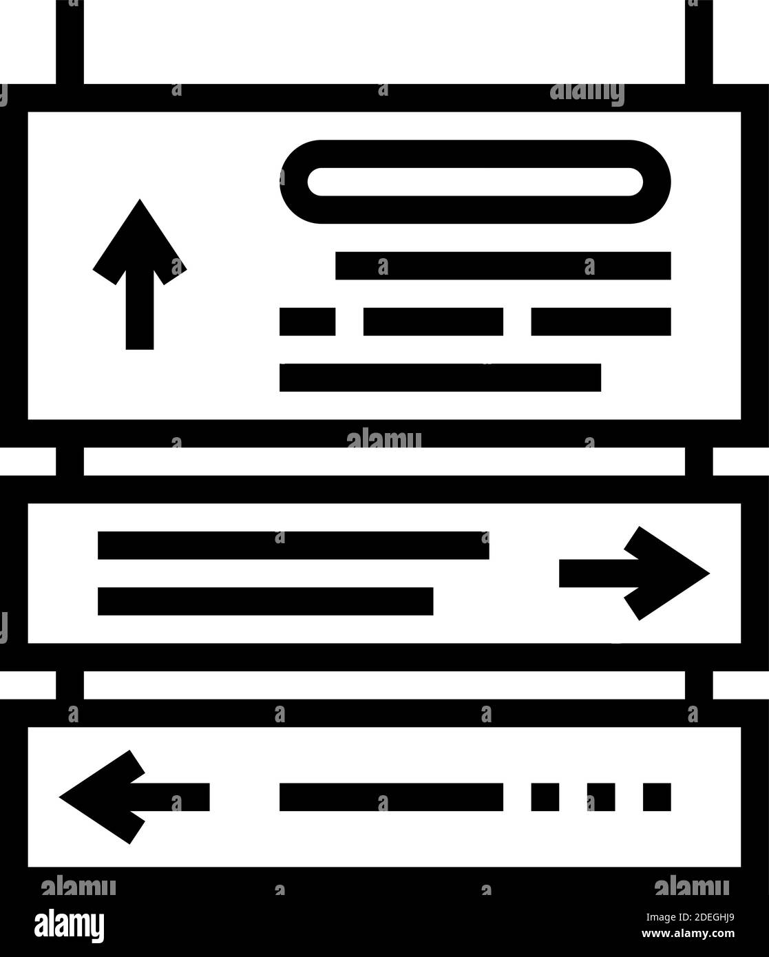 direction signpost line icon vector illustration Stock Vector Image ...