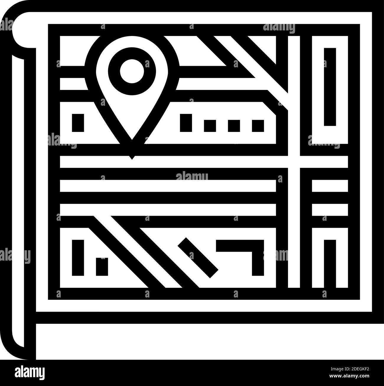 map location line icon vector illustration Stock Vector Image & Art - Alamy