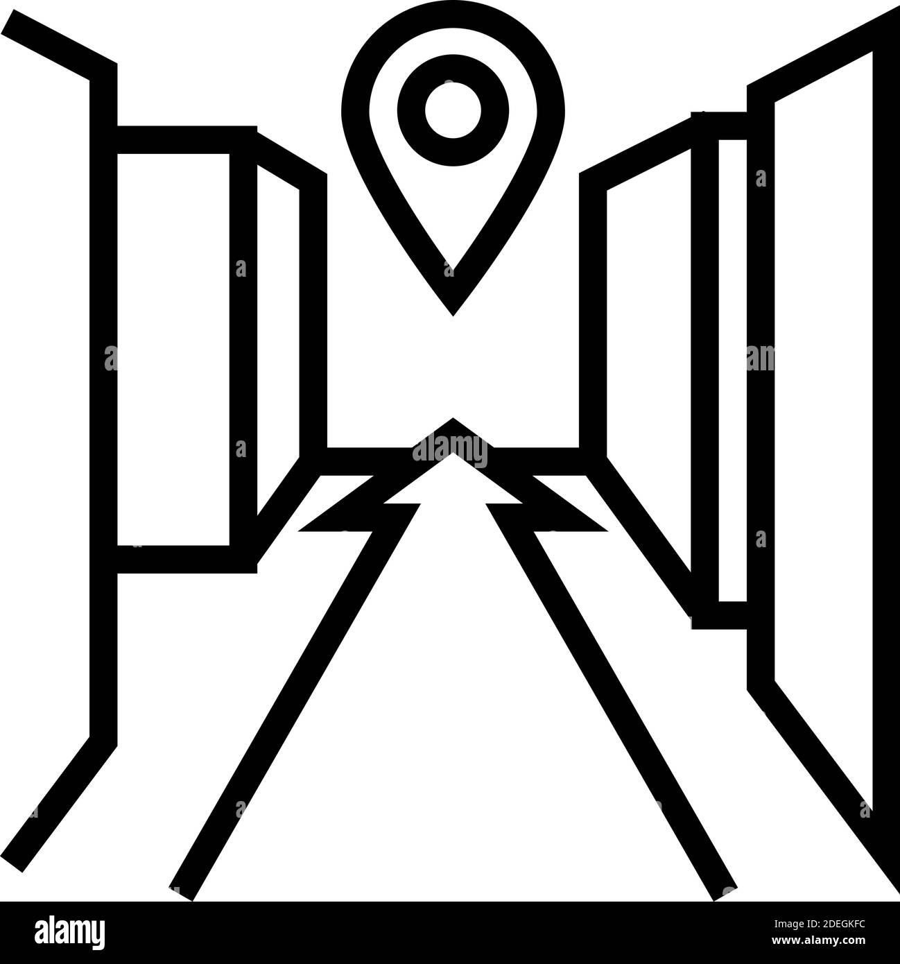 3d navigation system line icon vector illustration Stock Vector Image ...