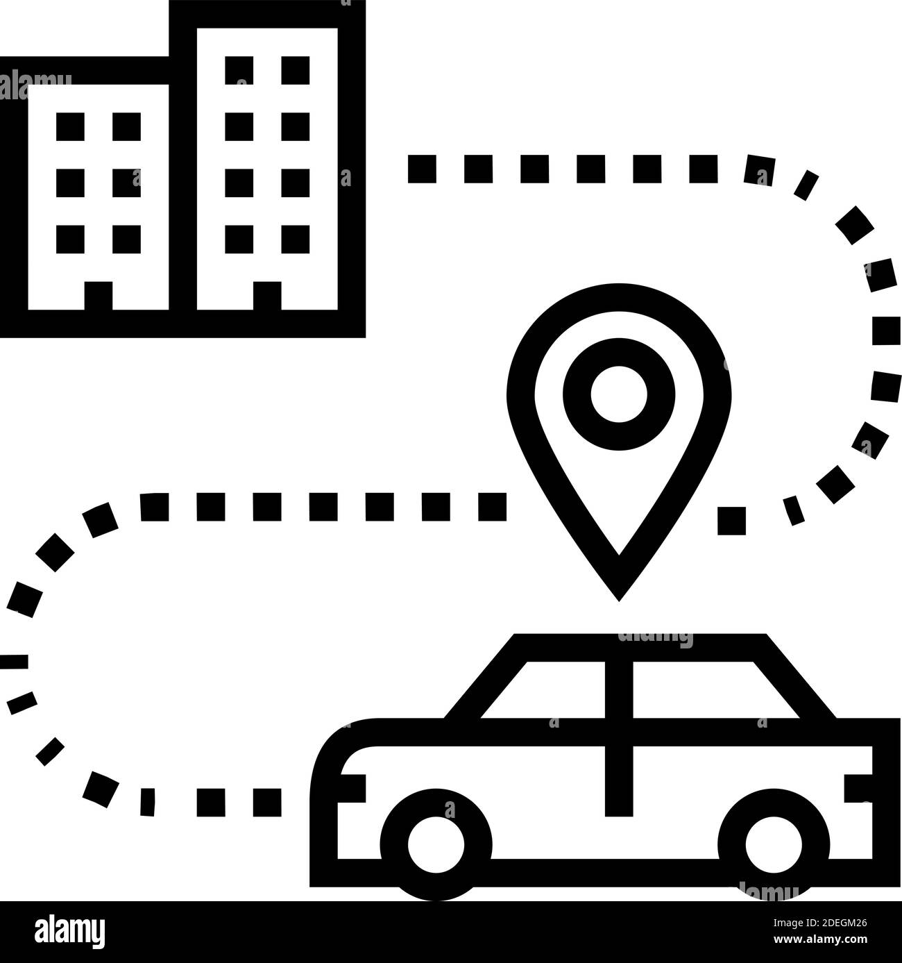 car direction tracking at home line icon vector illustration Stock ...