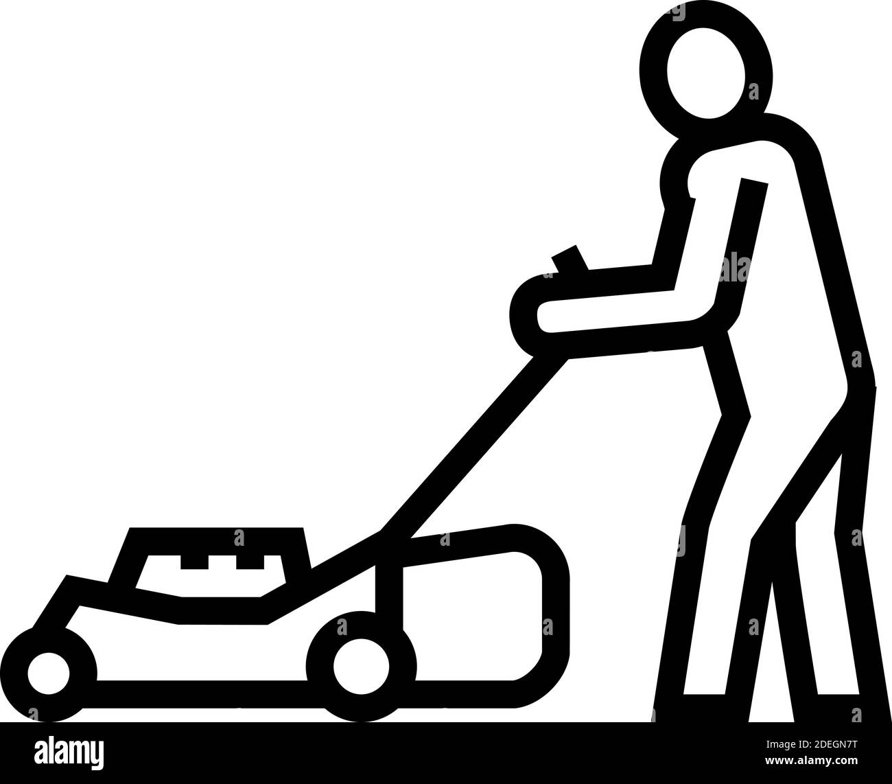 Mower line icon outline Black and White Stock Photos & Images - Alamy